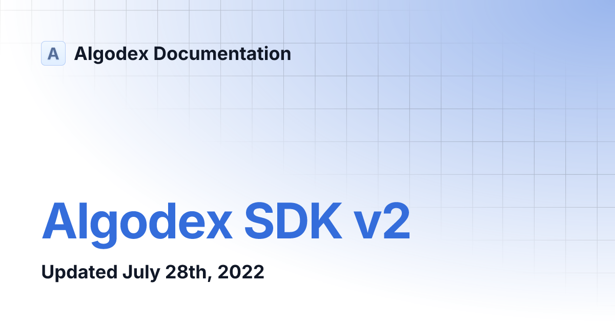 Algodex SDK v2 | Algodex Documentation